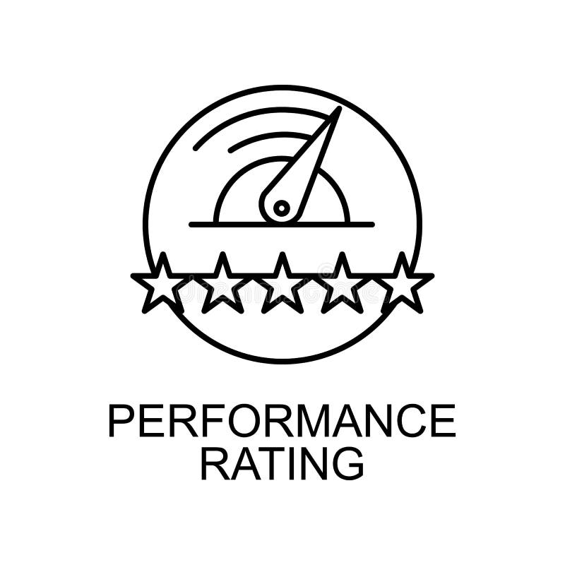 Perfomance Rating Line Icon in Neon Style. One of HR Collection Icon ...
