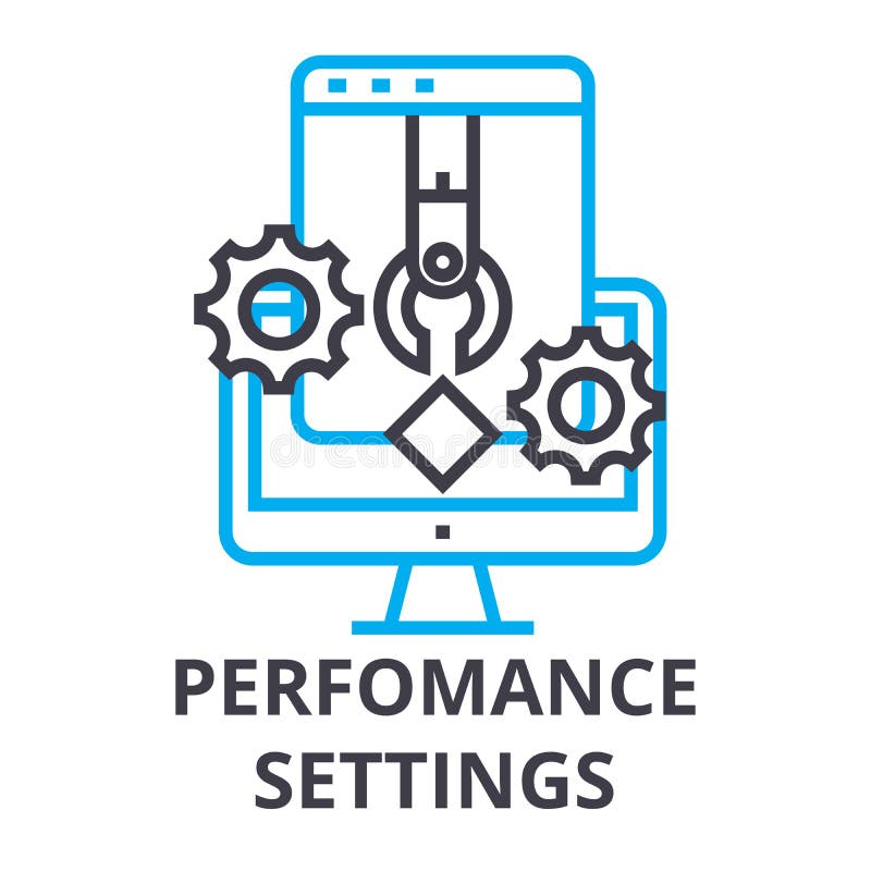 Perfomance Settings Thin Line Icon, Sign, Symbol, Illustation, Linear ...
