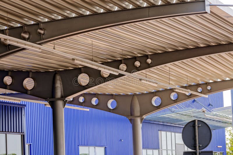 Perforated aluminum roof stock photo. Image of frame - 71699950