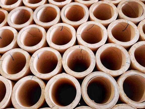 Perforated Appearance of the Brown Paper Core Tube Stack Stock Image ...
