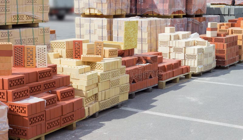 Perforated White Yellow Red Bricks Round Rectangular Stock Photos ...