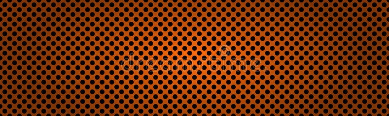 Perforated Dark Orange Metallic Header. Abstract Banner Illustration ...