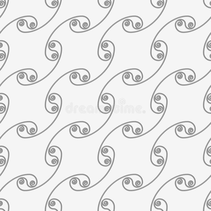 Perforated Diagonal Spiral Flourish Shapes Small Stock Vector ...