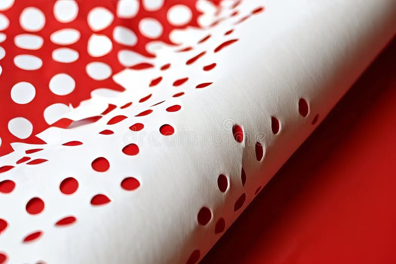 Through the Perforated Edge of a Sheet of Paper a Dotted Pattern Stock ...