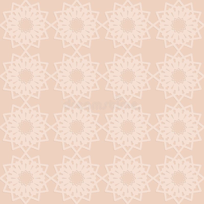 Perforated Embossed Seamless Pattern on Beige Background, Arabic ...