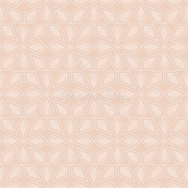 Perforated Embossed Seamless Pattern on Beige Background, Arabic ...