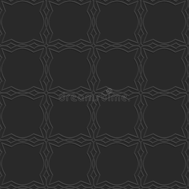 Perforated Embossed Seamless Pattern on Dark Background, Arabic ...