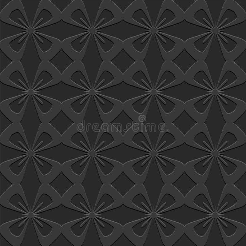 Perforated Embossed Seamless Pattern on Dark Gray Background, Arabic ...