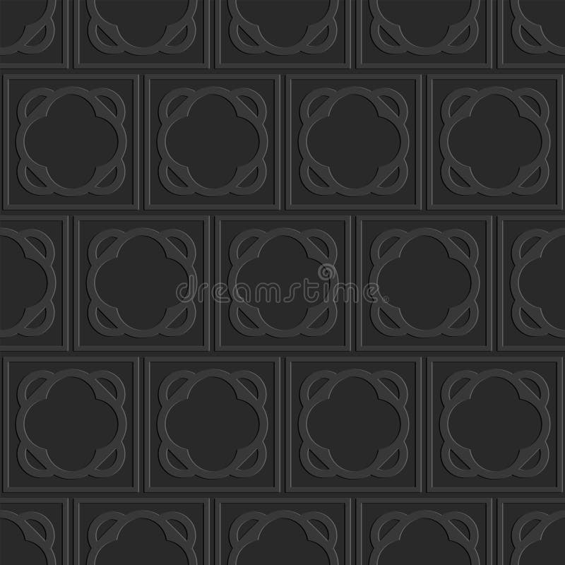 Perforated Embossed Seamless Pattern on Dark Gray Background, Arabic ...