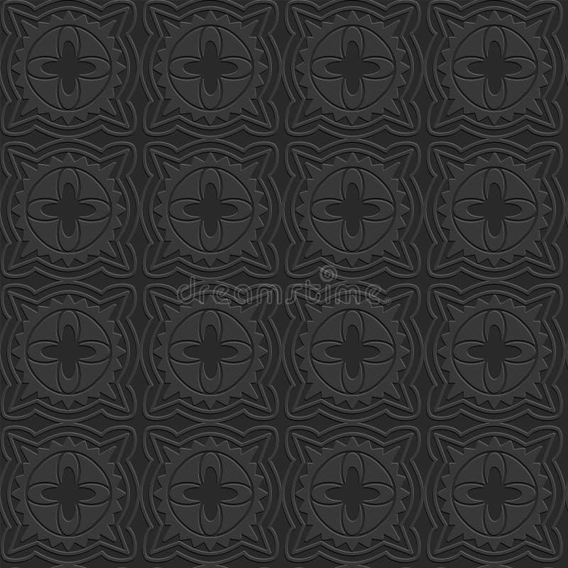 Perforated Embossed Seamless Pattern on Dark Gray Background, Arabic ...