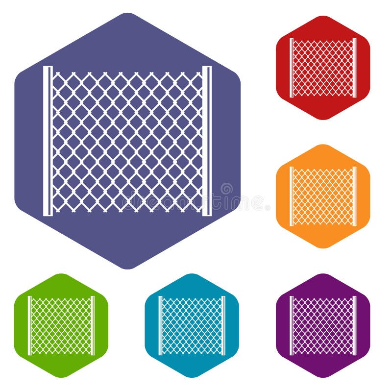 Perforated Gate Icons Set Hexagon Stock Vector - Illustration of border ...