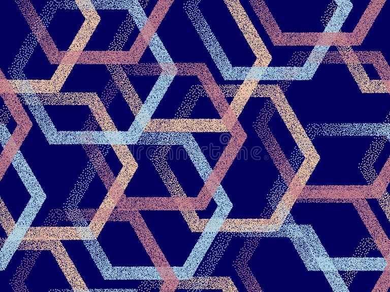 Perforated Hexagon Geometric Seamless Vector Pattern. Gradient Dotted ...