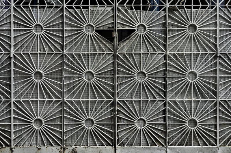 Perforated Metal Gate Design Stock Photo - Image of architecture, steel ...