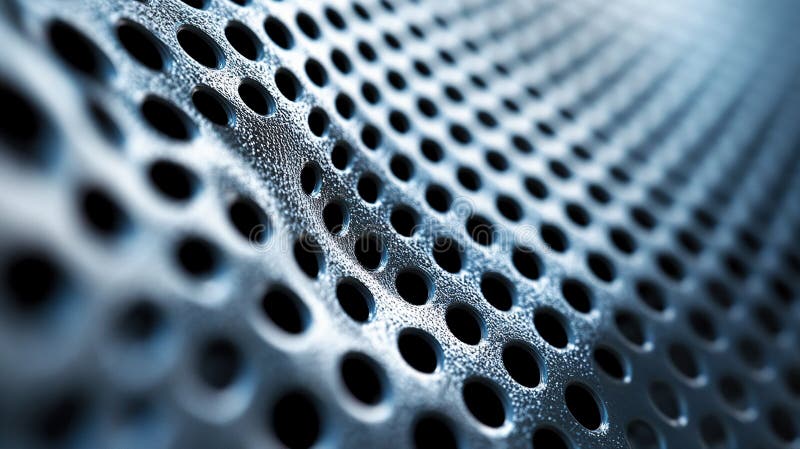 Perforated Metal Sheet, Textured Surface, Close-up, Industrial ...