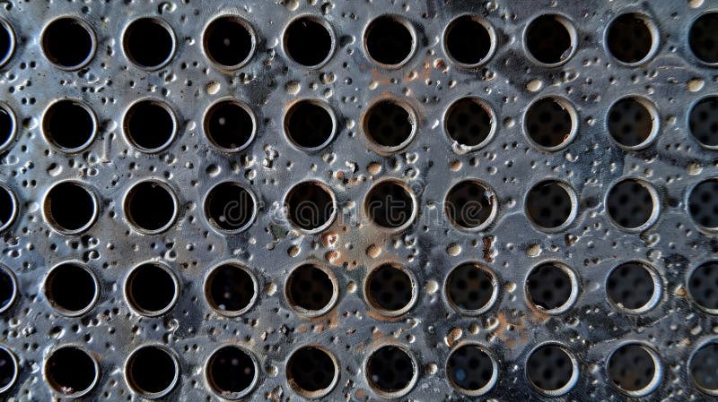 A Perforated Metal Surface with Tiny Evenly Spaced Holes Resembling a ...