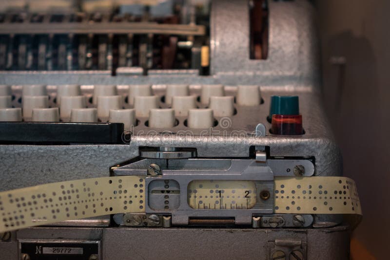 The Perforated Paper Tape of an Old Device Stock Photo - Image of macro ...