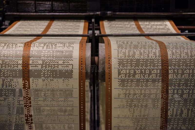 The Perforated Paper Tape of an Old Device Stock Image - Image of retro ...