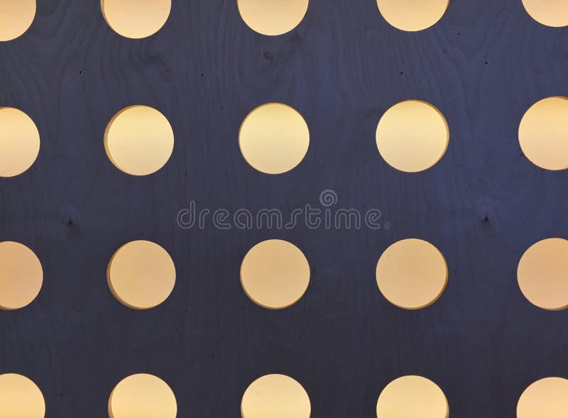 Perforated Pattern Wooden Board with Backlight Home Decor, Round Holes ...