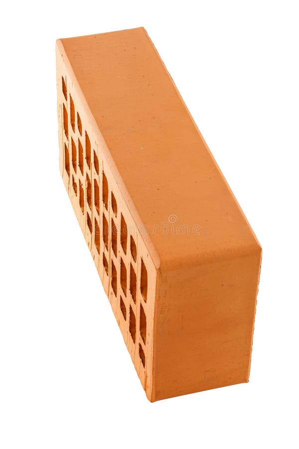 Perforated Red Brick Isolated on White Background Stock Image - Image ...