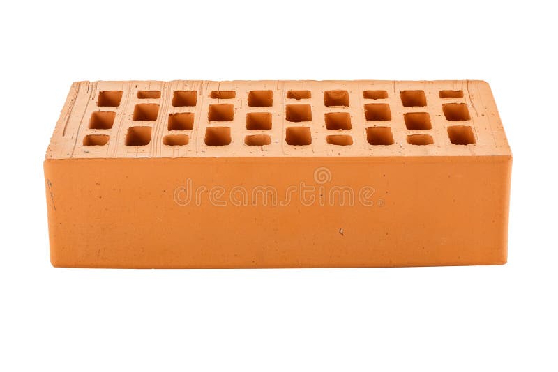 Perforated Red Brick Isolated on White Background Stock Image - Image ...