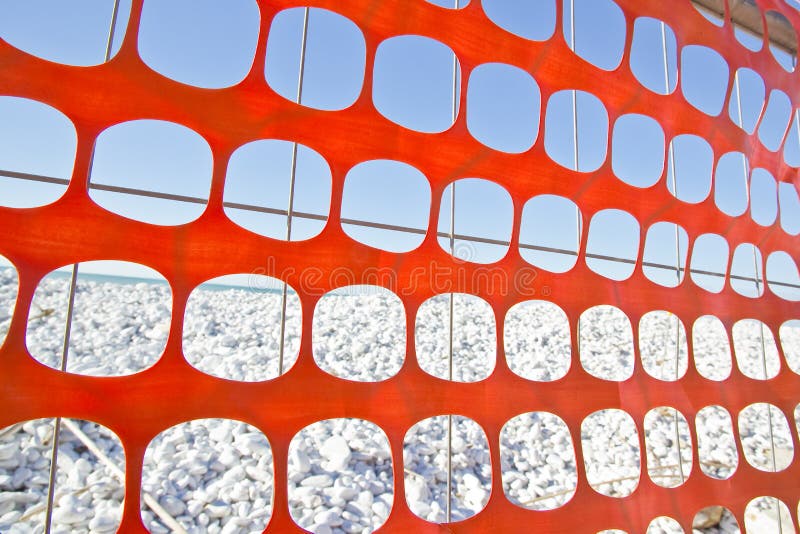 Perforated Safety Orange Plastic Grid To Delimit Construction Site ...