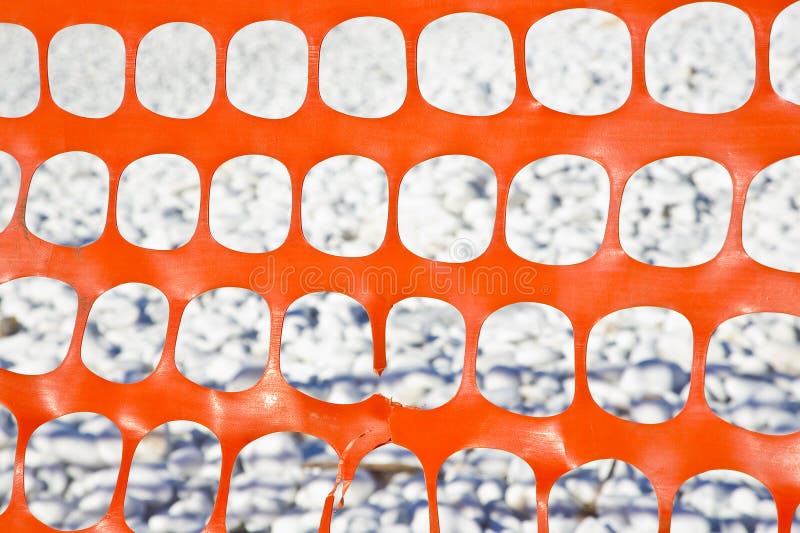 Perforated Safety Orange Plastic Grid To Delimit Construction Site ...