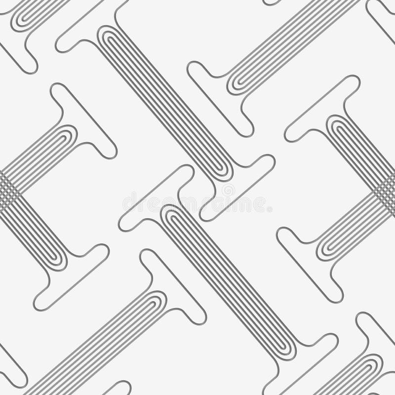 Perforated T Shapes with Offset Stock Vector - Illustration of ...