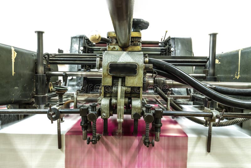 Perforation Machine and Print Cards on Old Machine Stock Image - Image ...