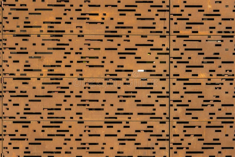 Perforation Rusty Sheet Metal Stock Photo - Image of material ...