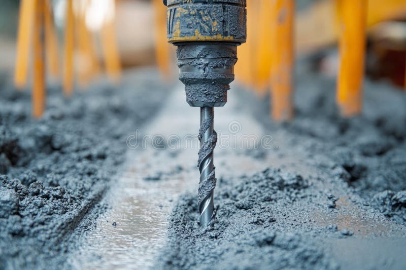 Perforator Making Hole in Concrete Surface during Building Construction Stock Photo - Image of ...