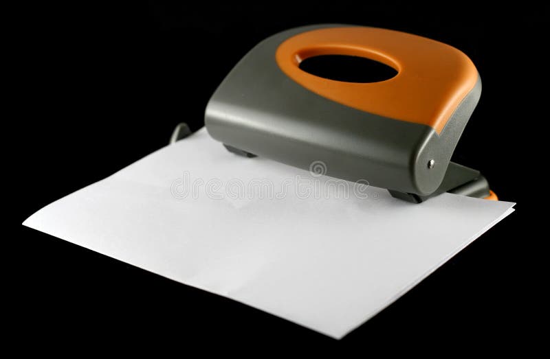 Perforator with Sheet of Paper Stock Photo - Image of metal, grey: 7197058