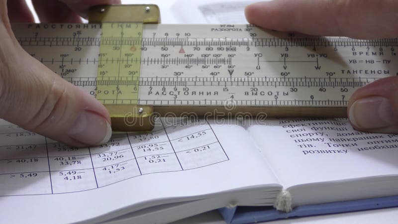 Make Calculations on a Logarithmic Ruler. Stock Footage - Video of ...