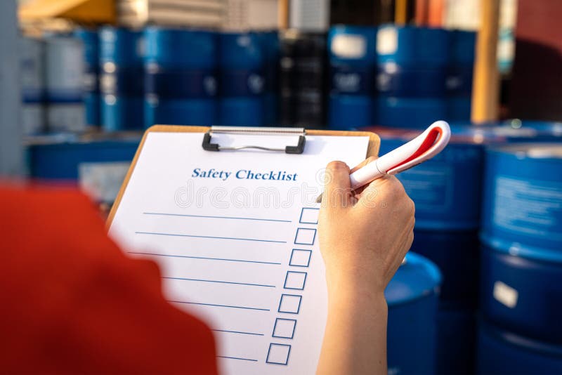 Perform Checking of Safety Checklist with Chemical Storage Background ...