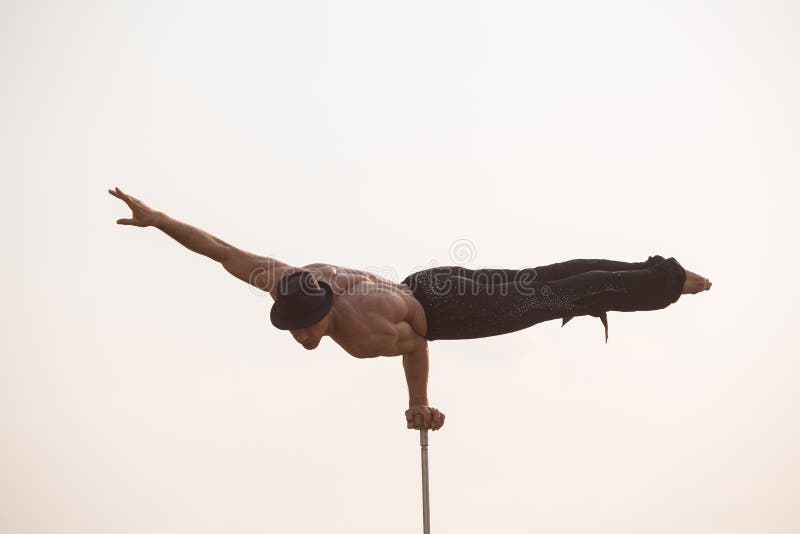 Performance of an Aerialist Outdoors during Sunset Stock Photo - Image ...