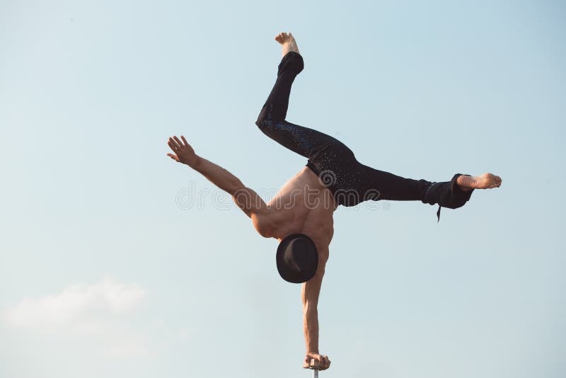 Performance of an Aerialist Outdoors during Sunset Stock Photo - Image ...