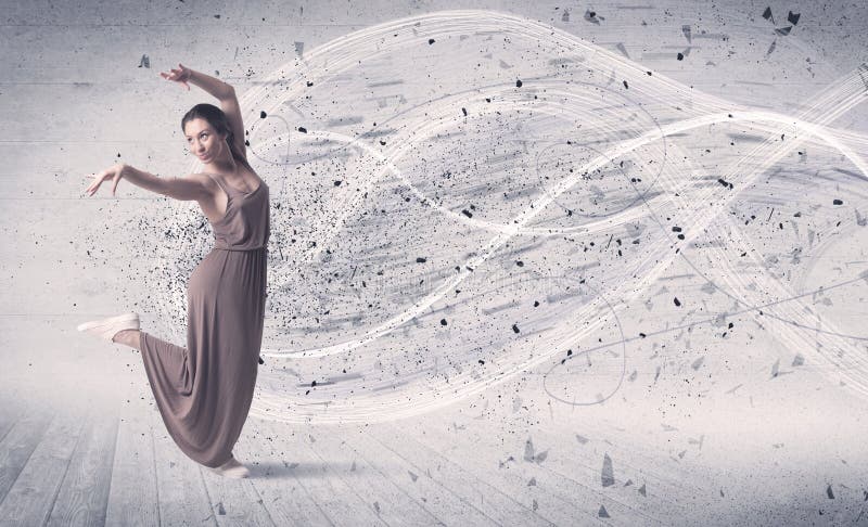 Performance Ballet Dancer Jumping with Energy Explosion Particle Stock ...