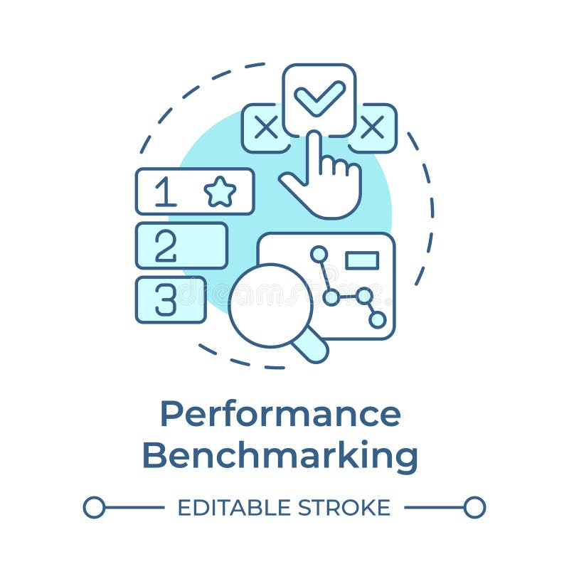 Performance Benchmarking Soft Blue Concept Icon Stock Vector - Illustration of company ...