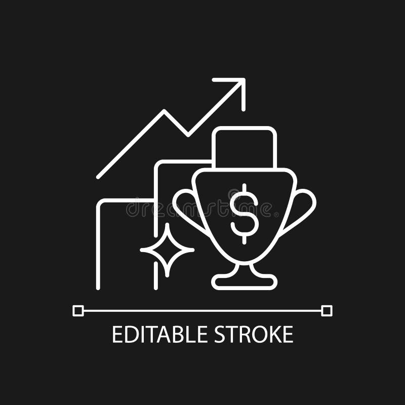 Performance Bonus White Linear Icon for Dark Theme Stock Vector ...