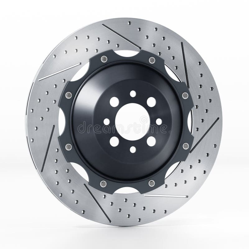 Performance Brake Disc Isolated on White Background. 3D Illustration ...