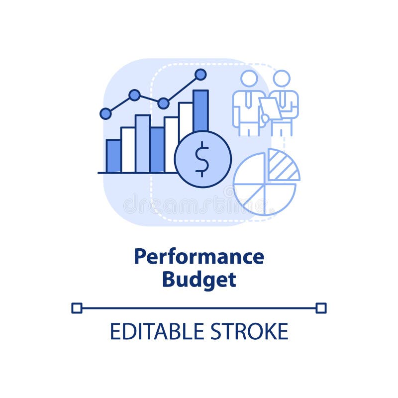 Performance Budget Light Blue Concept Icon Stock Vector - Illustration ...