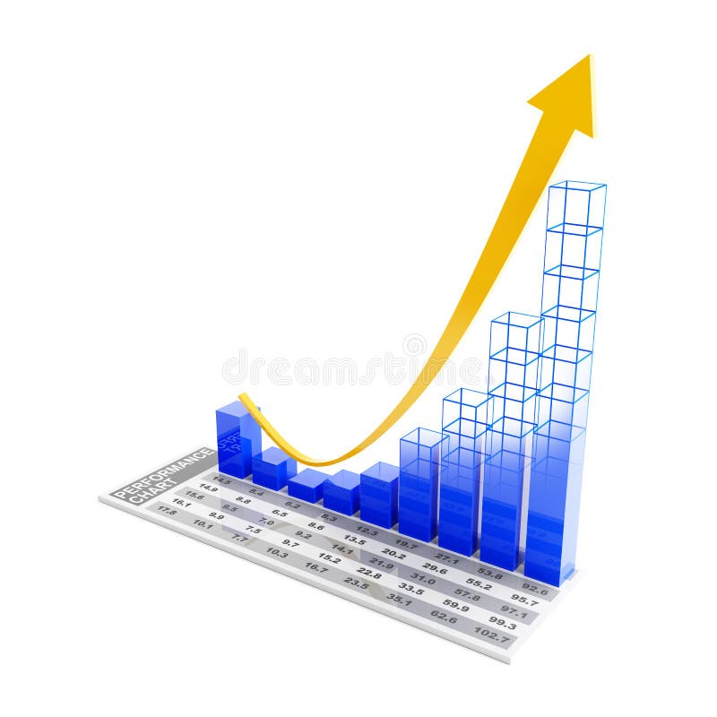 Bar Graph Showing Falling Trend, 3d Render Stock Illustration - Illustration of decrease ...