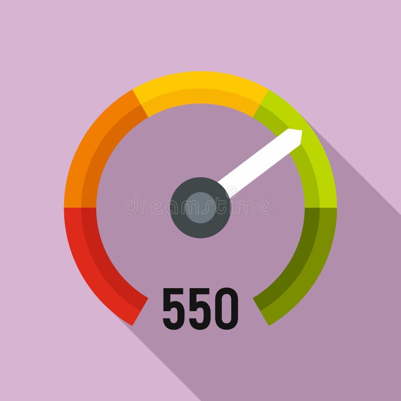 Performance Credit Score Icon, Flat Style Stock Vector - Illustration ...