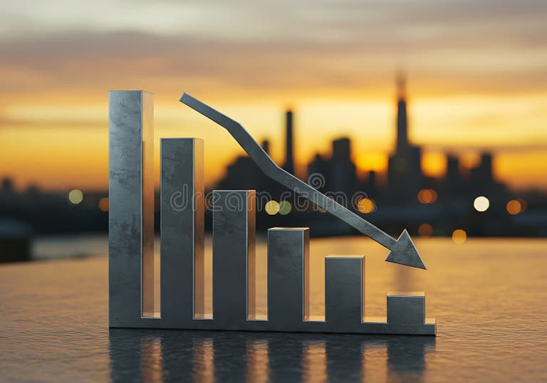 Performance Decline Highlighted in 3D Statistical Bar Chart Stock ...