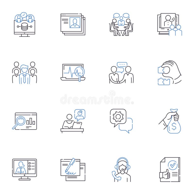 Performance And Evaluation Line Icons Collection Metrics Assessment