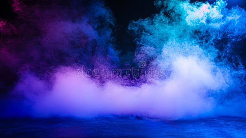 Misty Blue Foggy Night Stage Smoke Dramatic Lighting Stock Photos ...