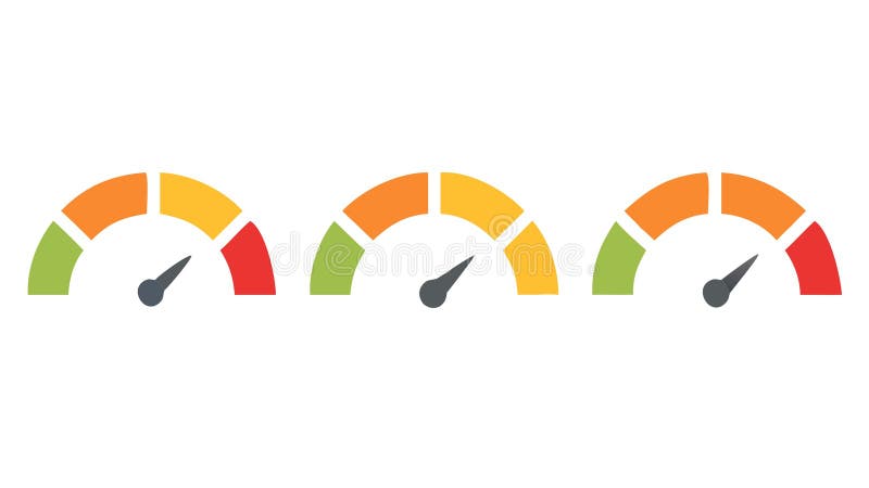 Performance Gauge Icons Showing Different Levels from Low To High, Vector Design Generative AI ...