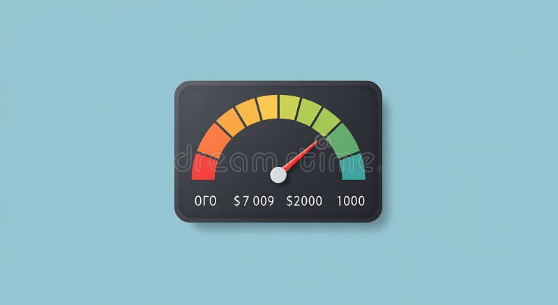 Performance Gauge Illustration of Progress Meter for Measurement Stock ...