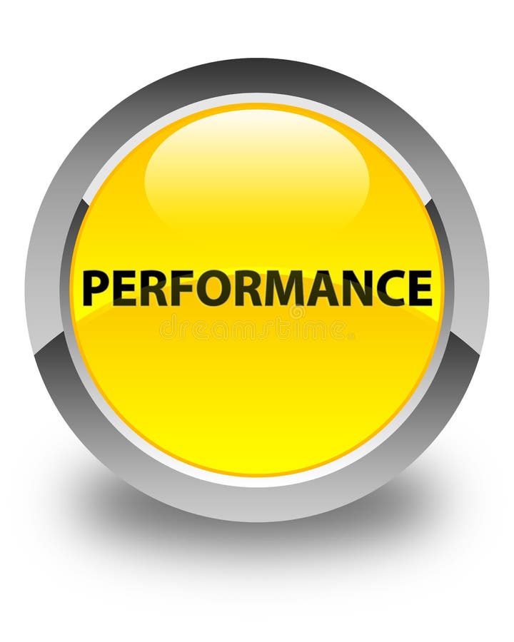 Performance Glossy Yellow Round Button Stock Illustration ...