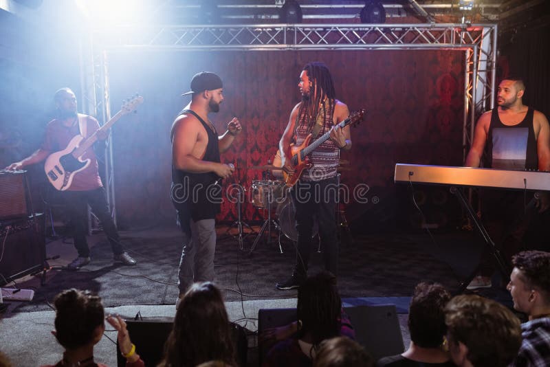 Performance Group Performing on Stage Stock Photo - Image of enjoying ...