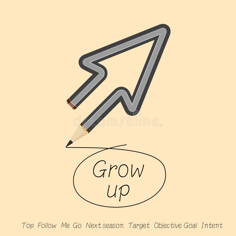 Performance Grow Up or Follow Me by Arrow Pencil Stock Vector ...